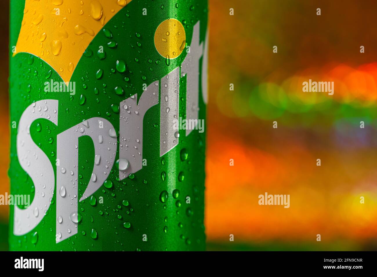 Georgia, U.S.A. - May 15, 2021: Can of lemon and lime-flavored soft ...