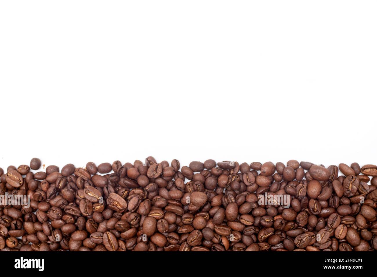 Coffee beans borders made from roasted coffee beans. Blank for text ...