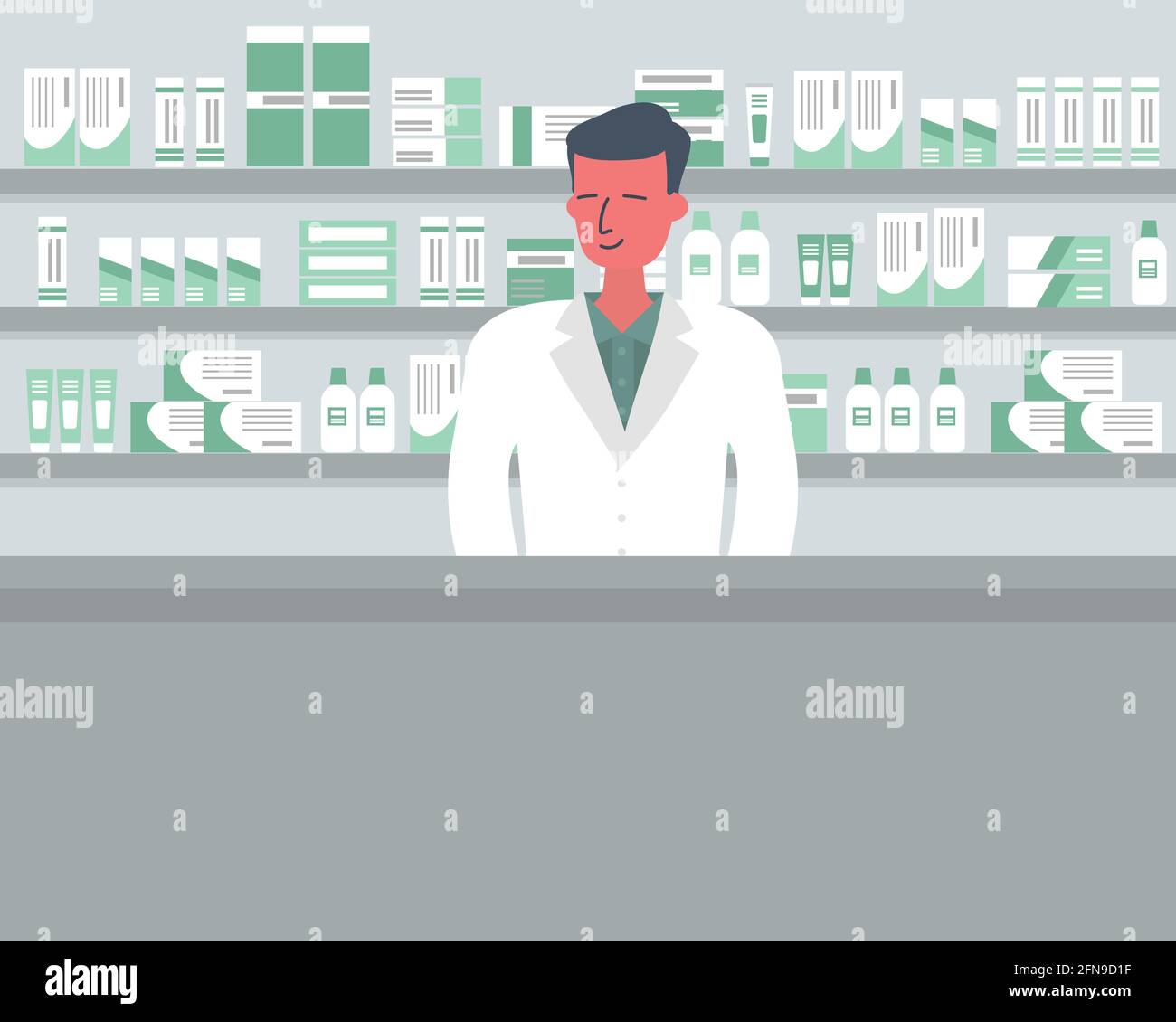 Young male pharmacist in white Stock Vector Images - Alamy