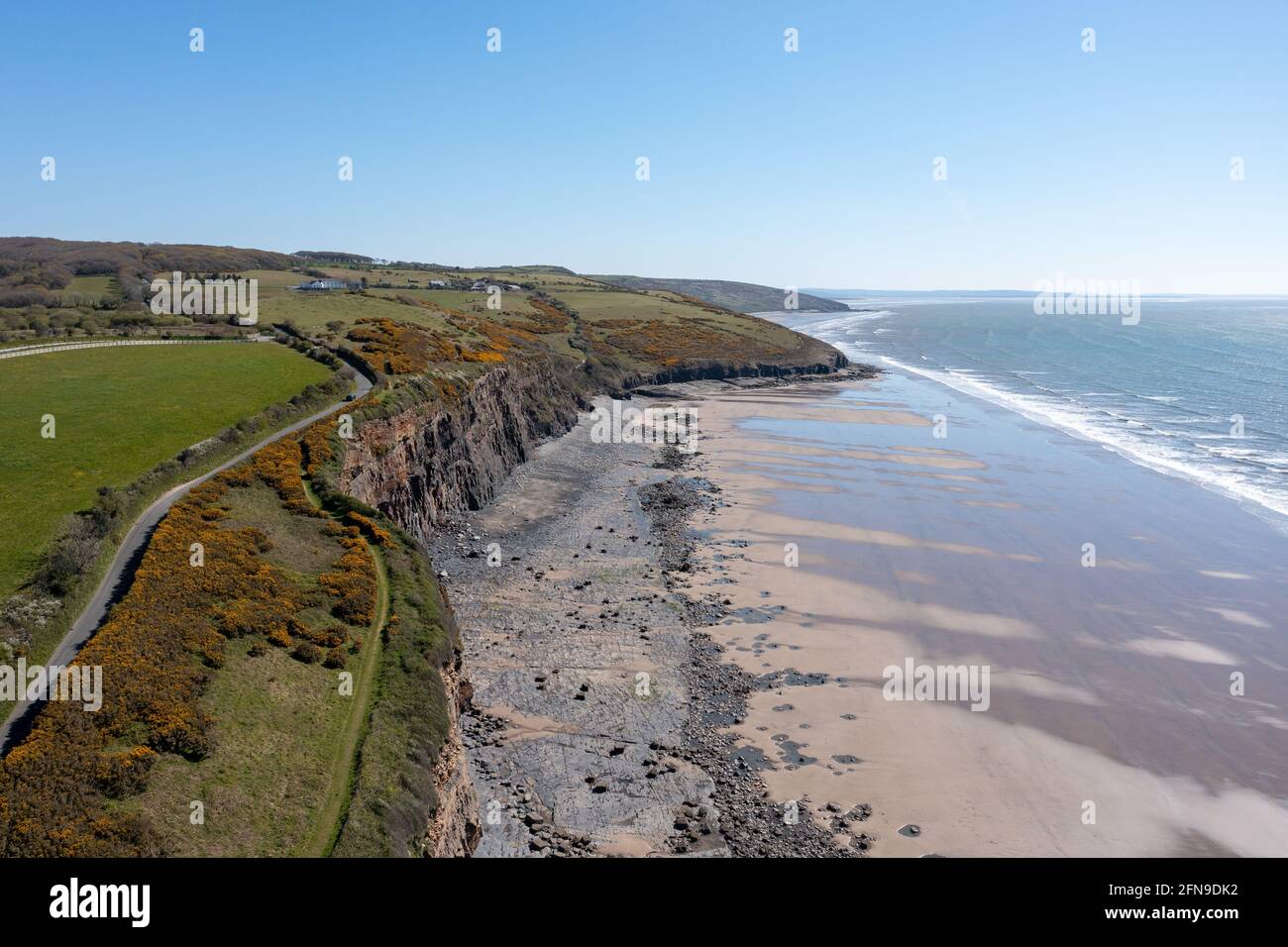 Aerial view of welsh beach hi-res stock photography and images - Alamy