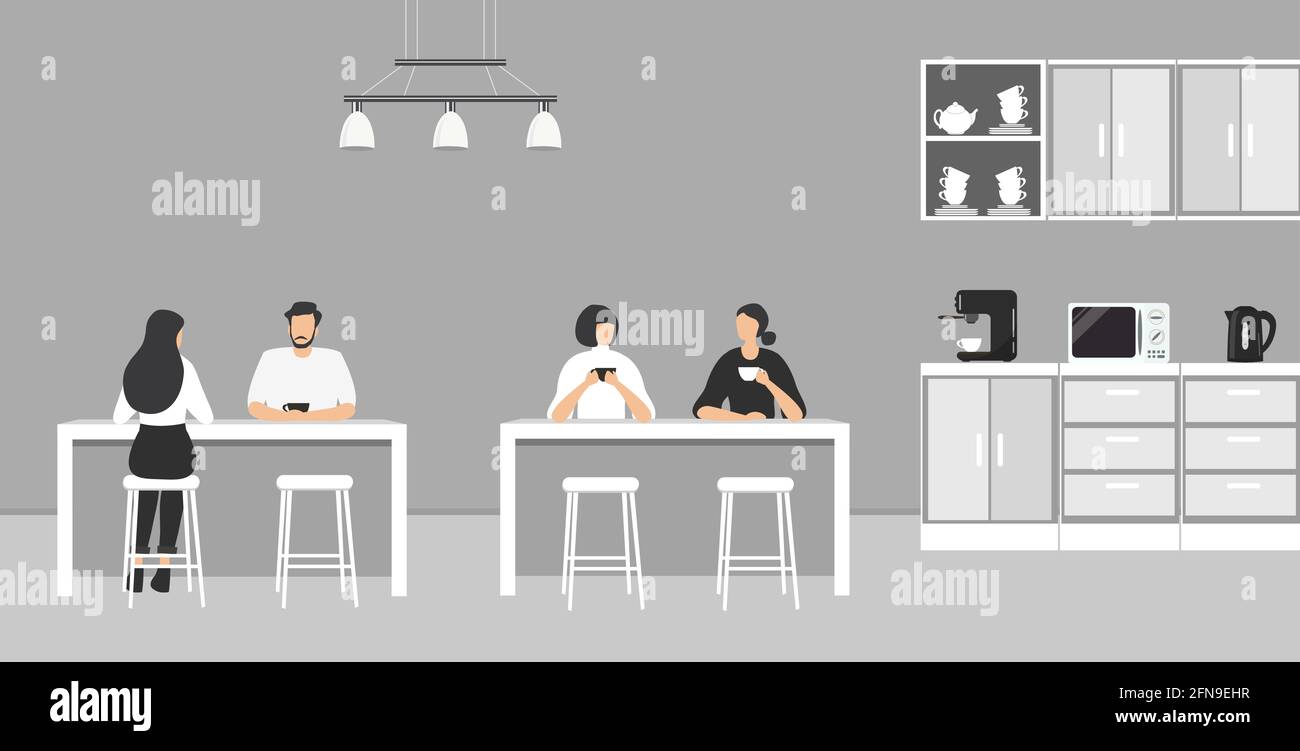 Workers dining room Stock Vector Images - Alamy