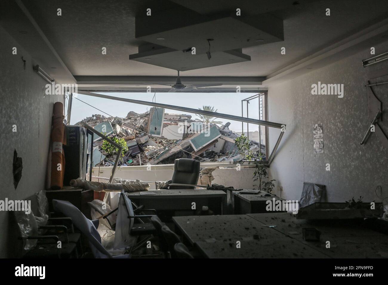 Gaza City, Palestinian Territories. 14th May, 2021. A picture shows the ...