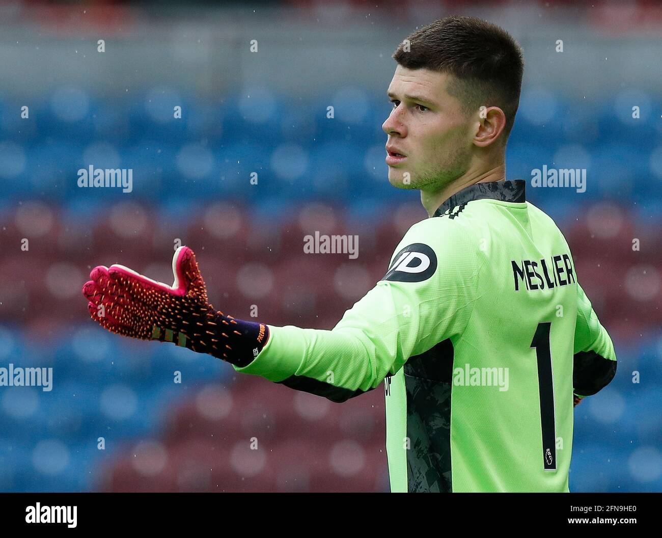 Burnley, UK. 15th May, 2021. Illan Meslier of Leeds United during the ...