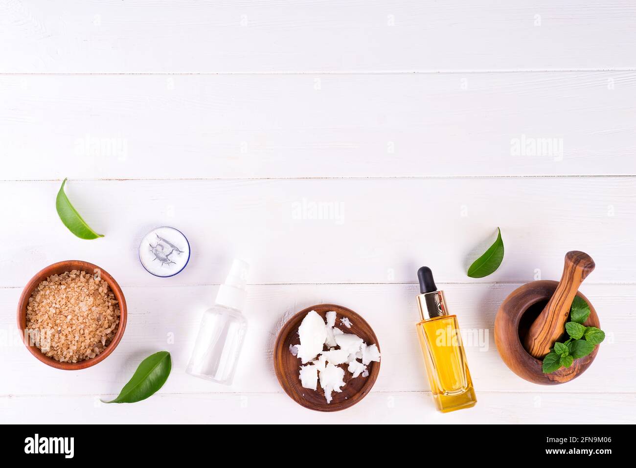 spa background with preparation handmade natural cosmetic products on ...