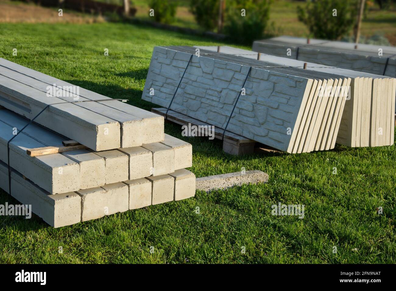 Build prefabricated or precast concrete fence Stock Photo - Alamy