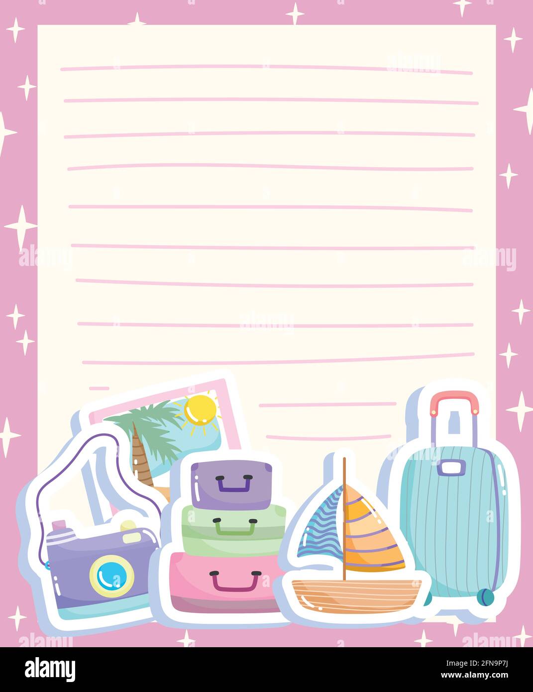 travel paper with accessories Stock Vector Image & Art - Alamy