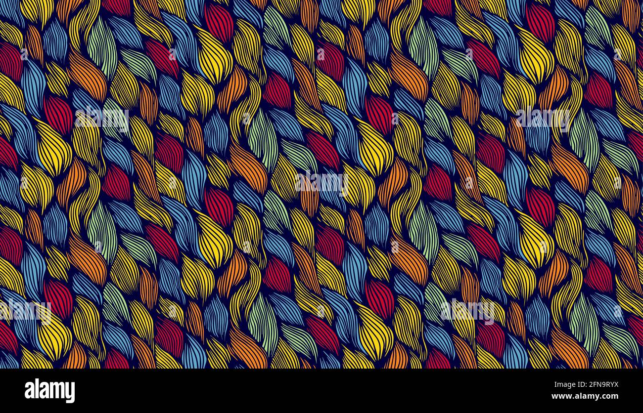 Wavy seamless vector pattern. Doodle hand drawn pattern seamless. Print ...