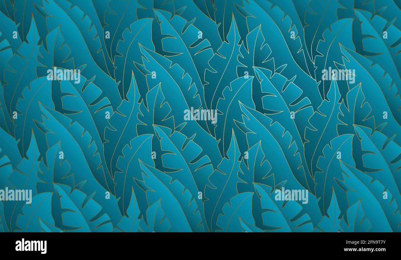 Palm leaves seamless pattern vector. Line art illustration. Shirting ...