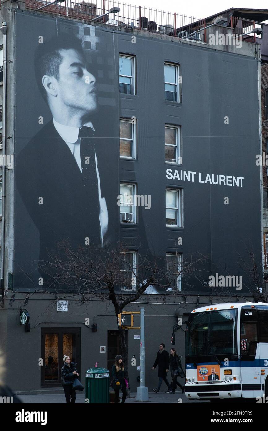 New York - NY - 20200124 - Rami Malek Saint Laurent Billboard in Tribe ...