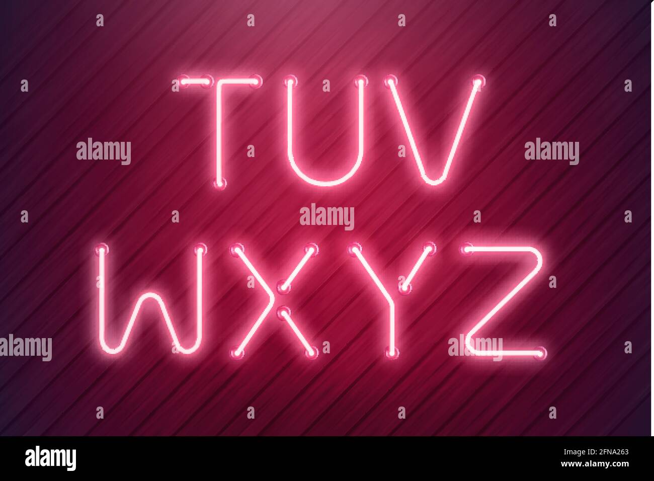 Neon light type from pink led neon lamps in realistic style. Light ...