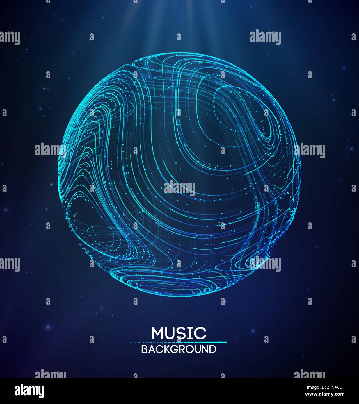 Music background line flow. Vector particle big data visualisation of ...