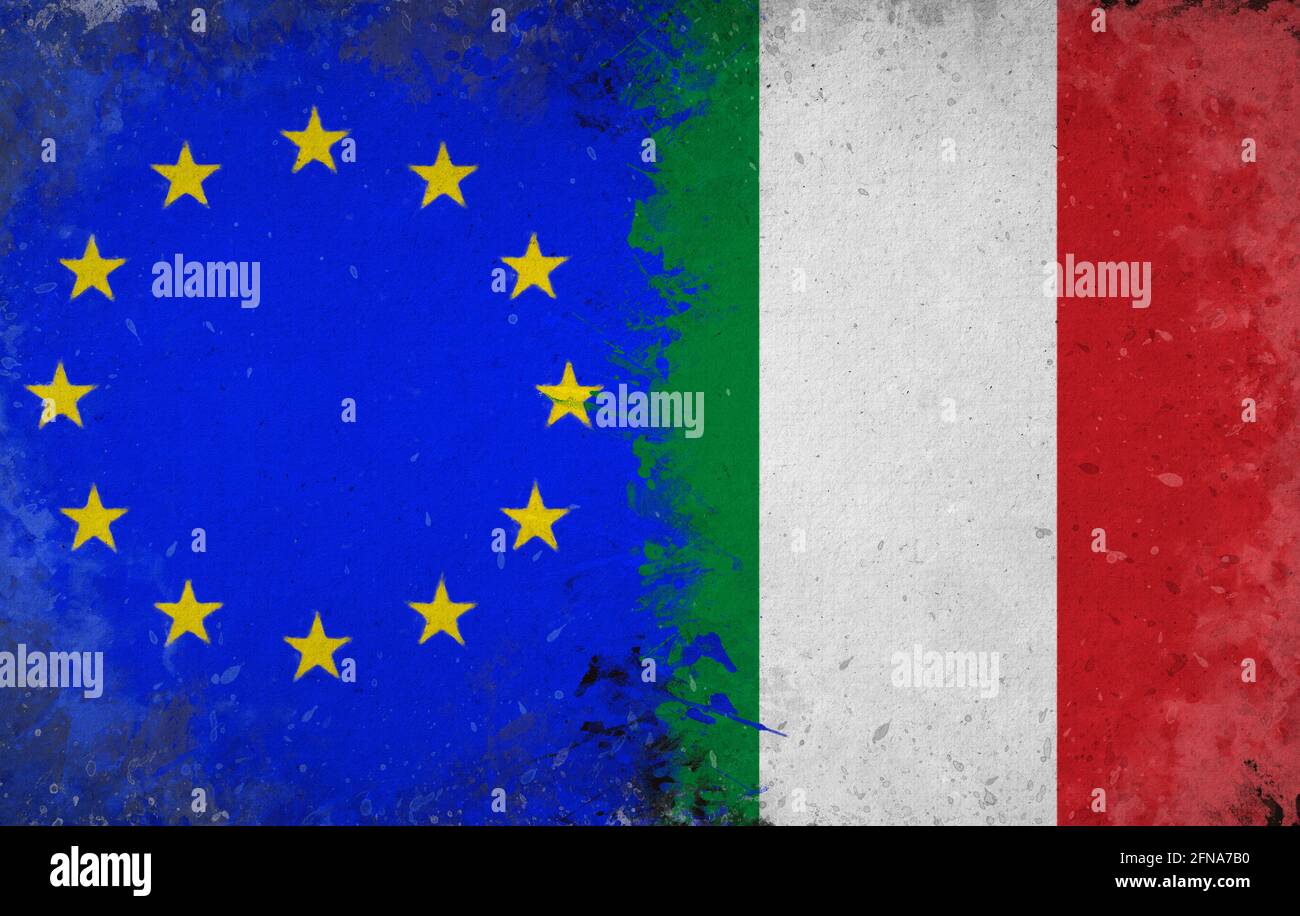 italy, european union flags Stock Photo - Alamy