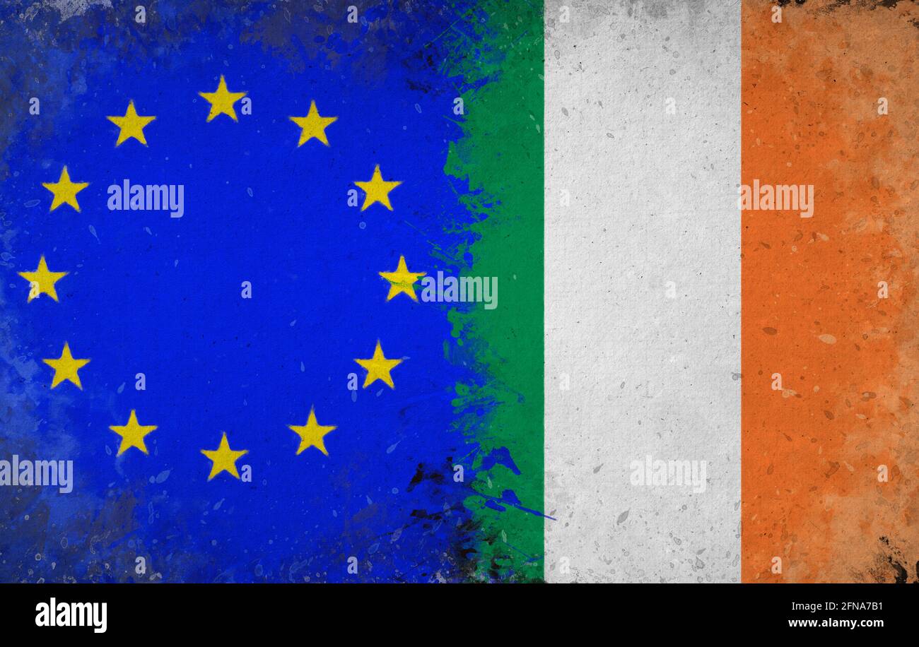 ireland, european union flags Stock Photo - Alamy