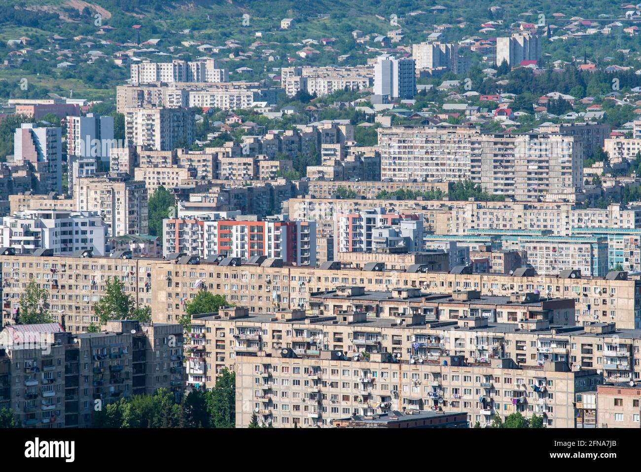 Residential area of Tbilisi, multi-storey buildings in Gldani and ...