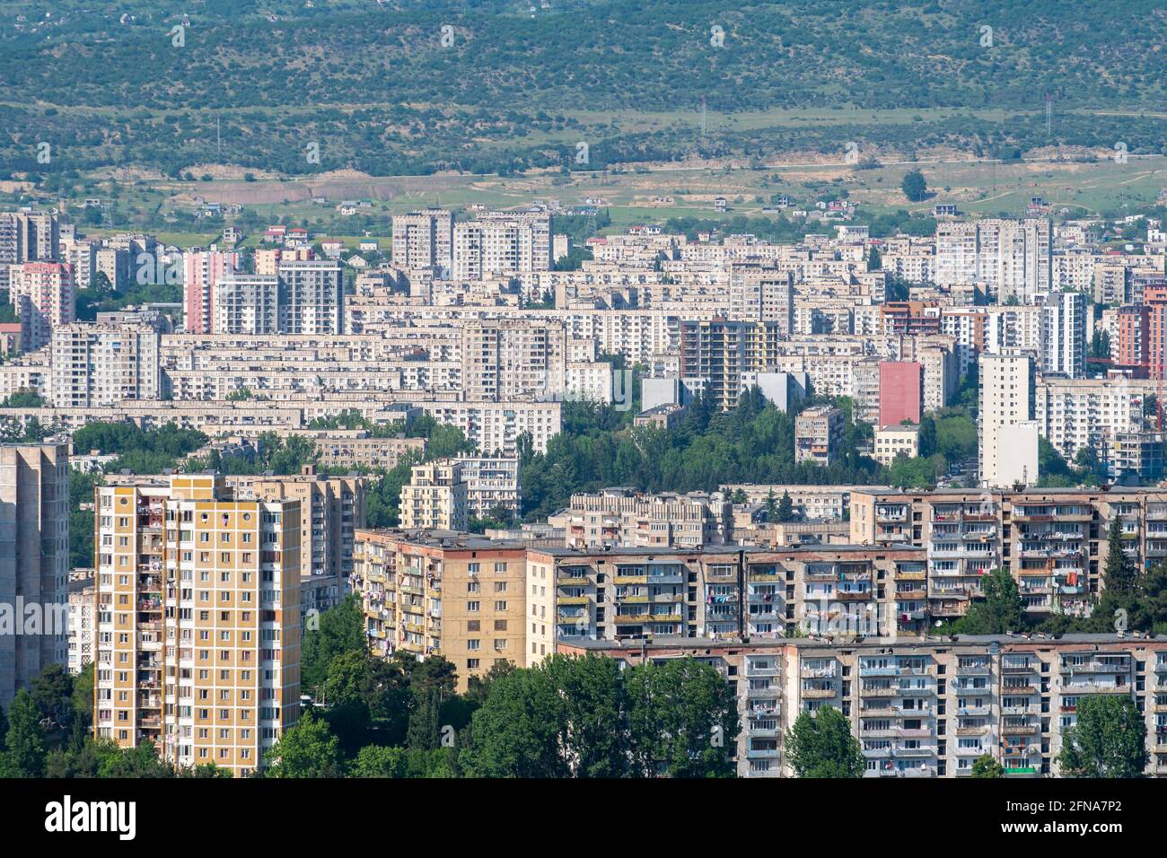 Residential area of Tbilisi, multi-storey buildings in Gldani and ...