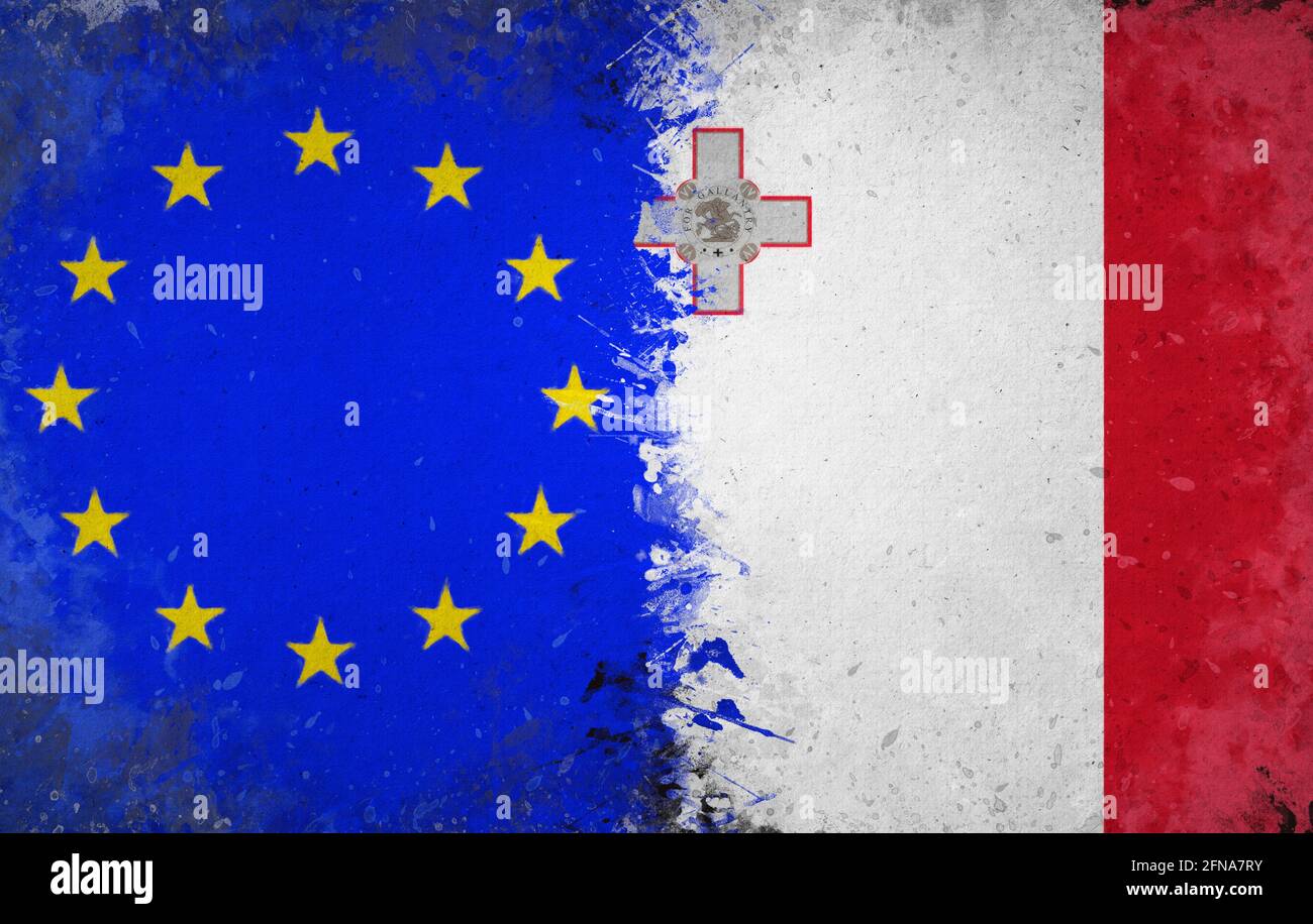 malta, european union flags Stock Photo - Alamy