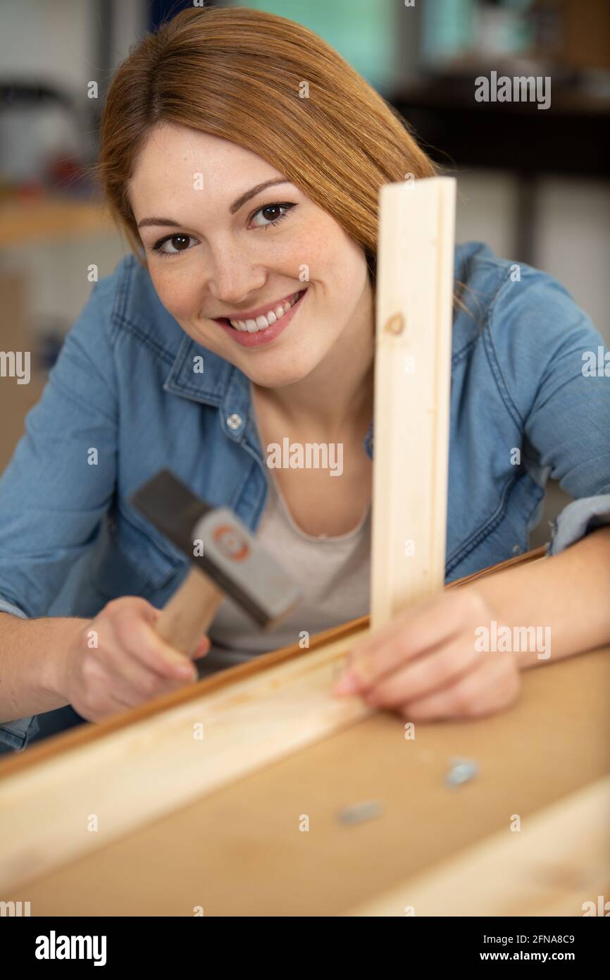 Woman hobby builder hi-res stock photography and images - Alamy