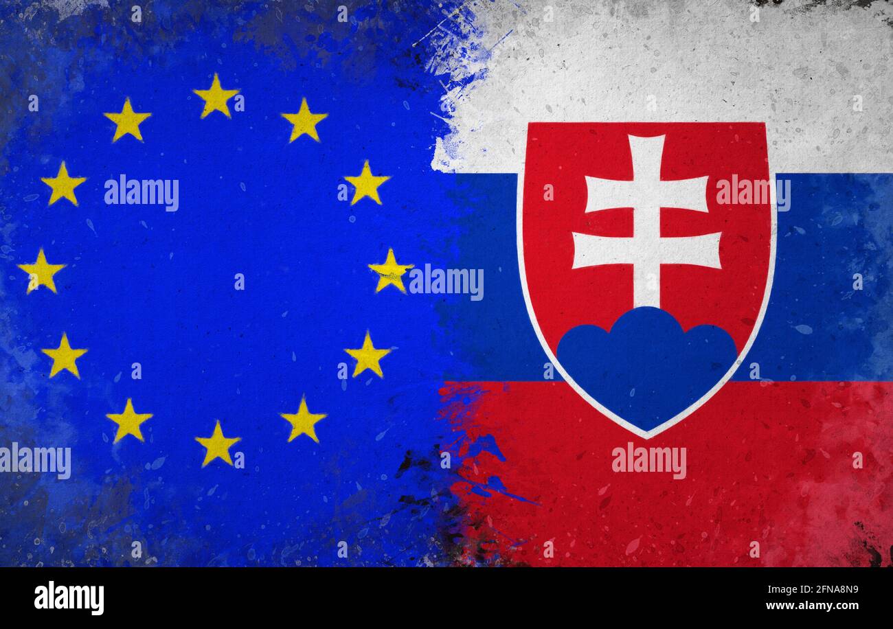 slovakia, european union flags Stock Photo - Alamy