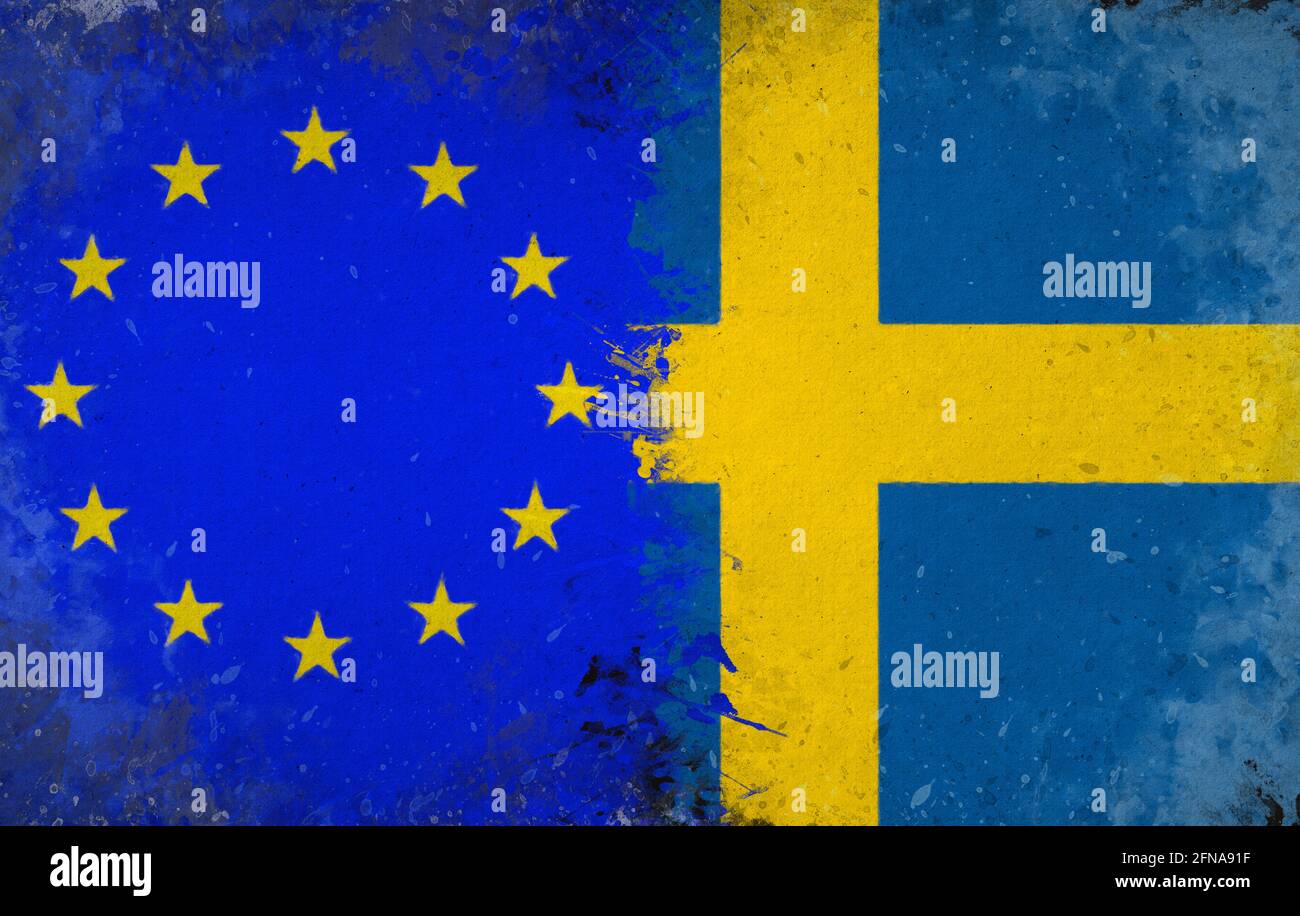sweden, european union flags Stock Photo - Alamy
