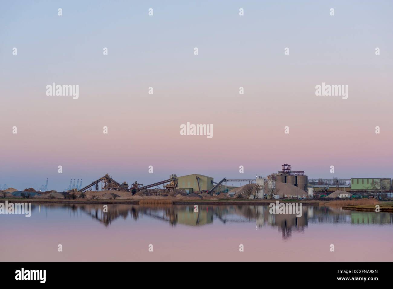 Gravel and Aggregates factory at Cliffe Pools on the south bank of the ...