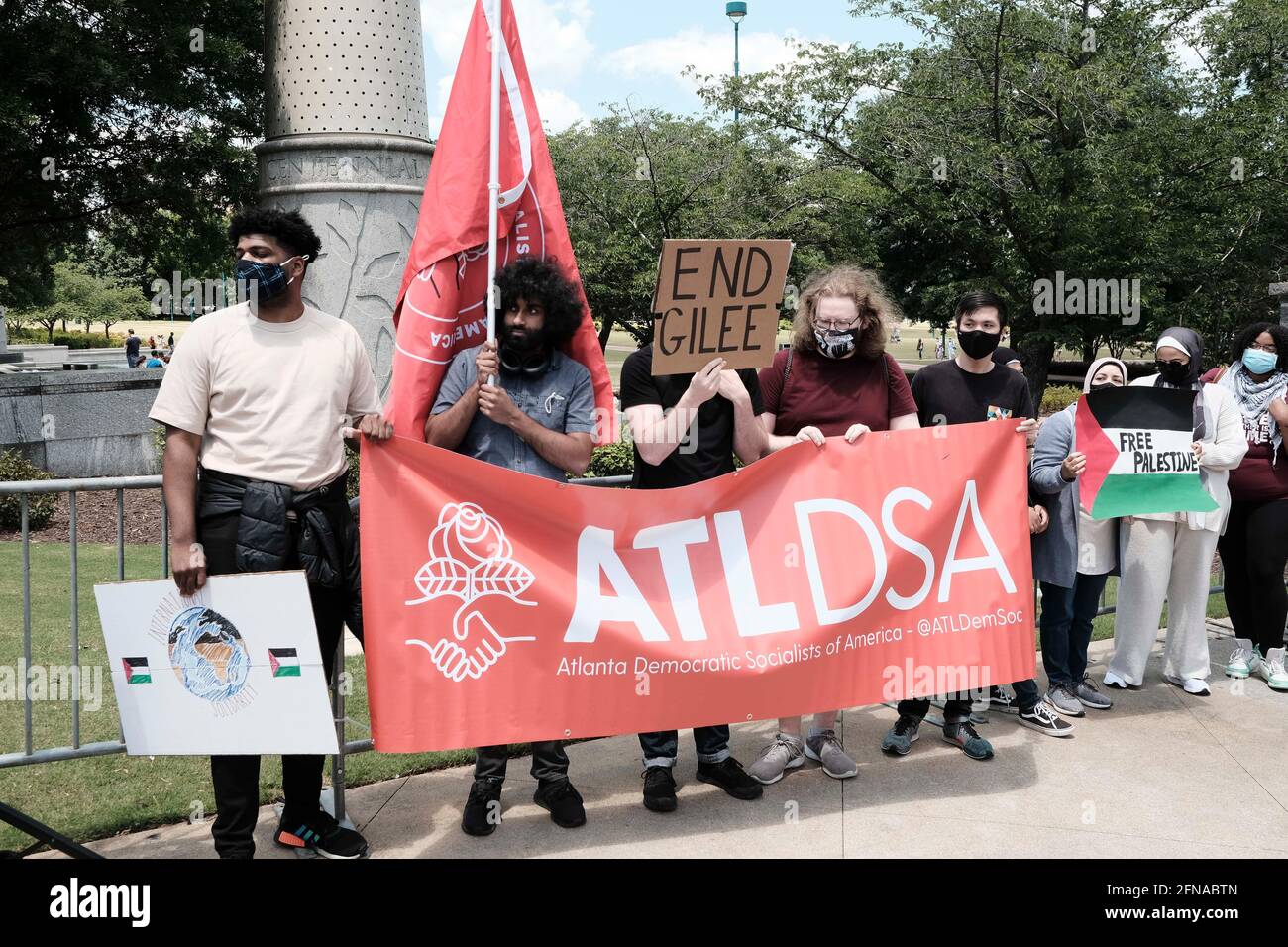 Atlanta, Georgia, USA. 15th May, 2021. A group of demonstrators gather ...