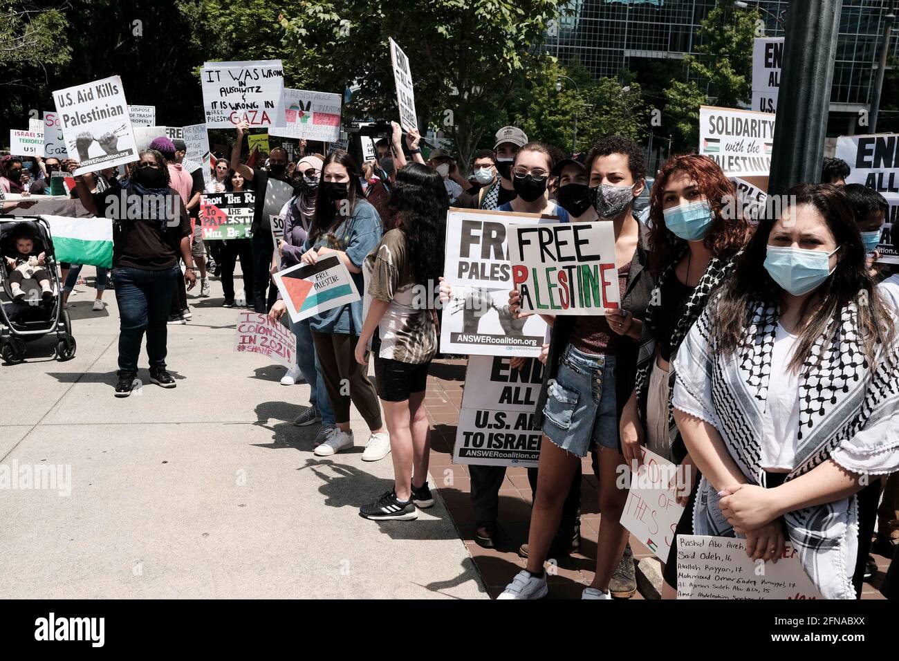 Atlanta, Georgia, USA. 15th May, 2021. A group of demonstrators gather ...