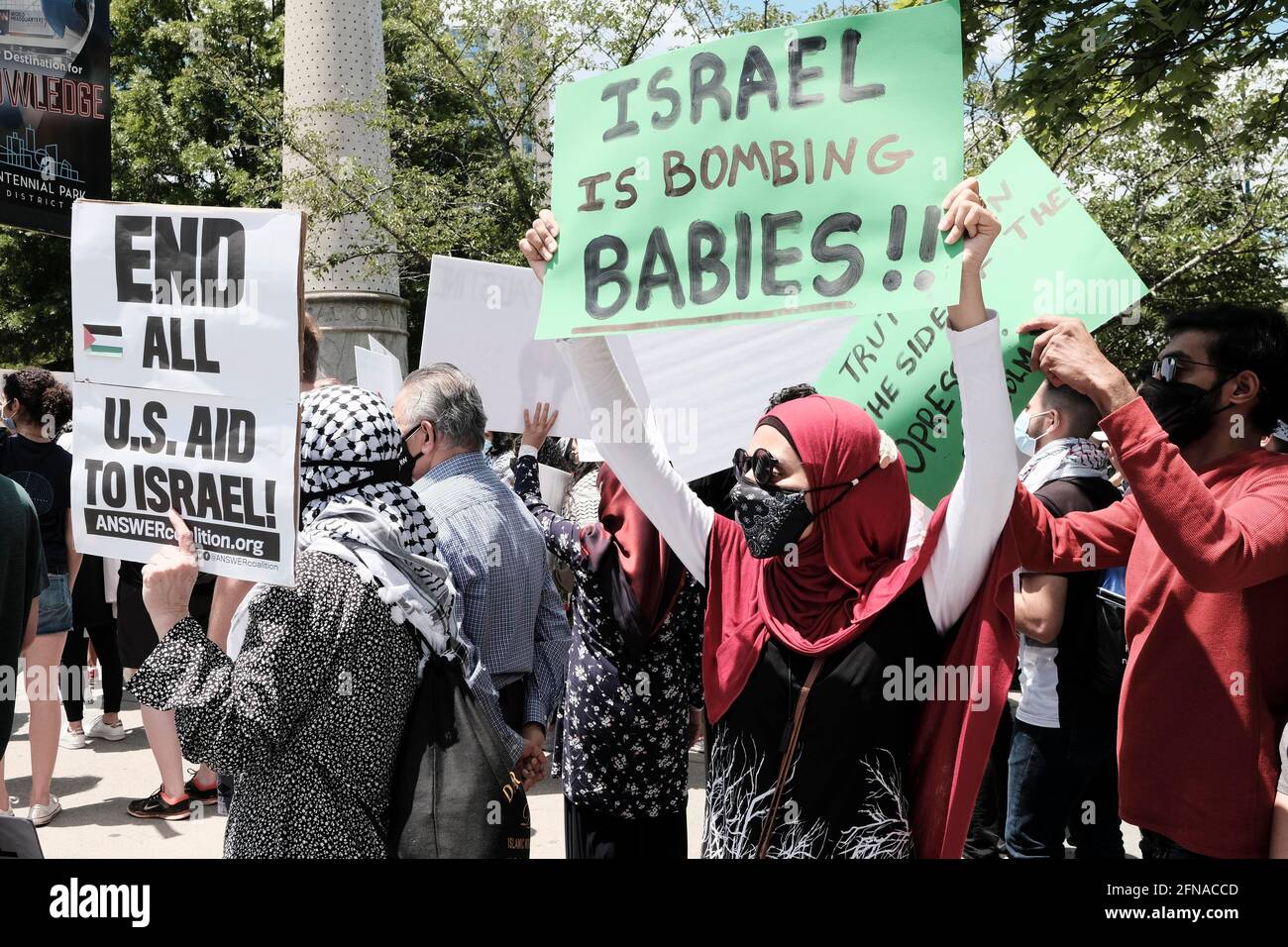 Atlanta, Georgia, USA. 15th May, 2021. A group of demonstrators gather ...