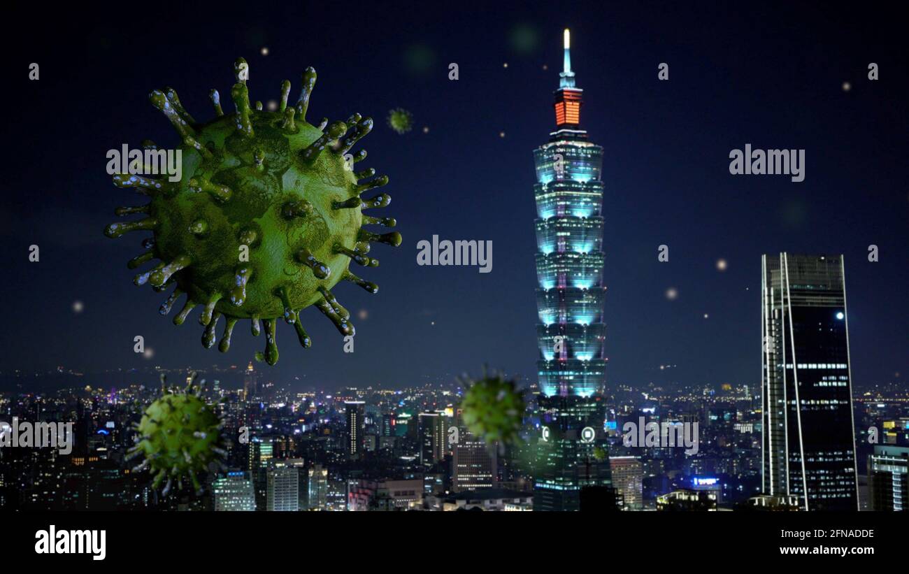 3D illustration. Influenza Covid 19 virus with beautiful and modern ...