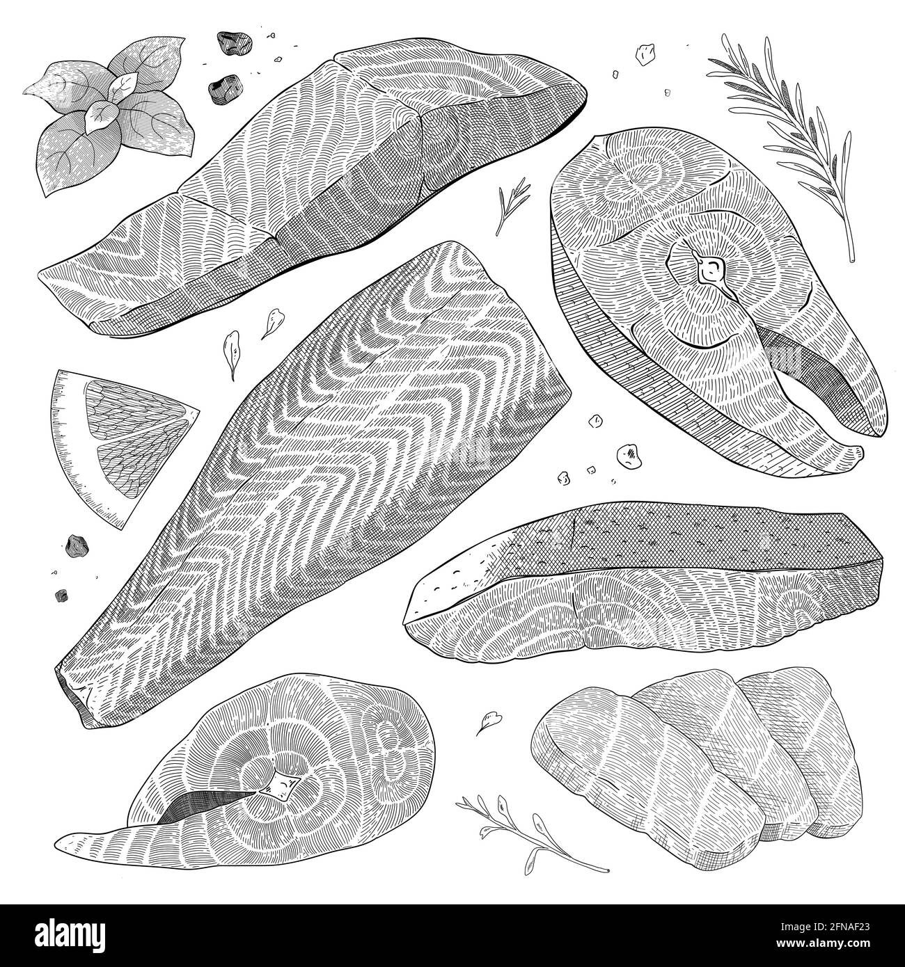 Whole fish isolated on Stock Vector Images - Alamy