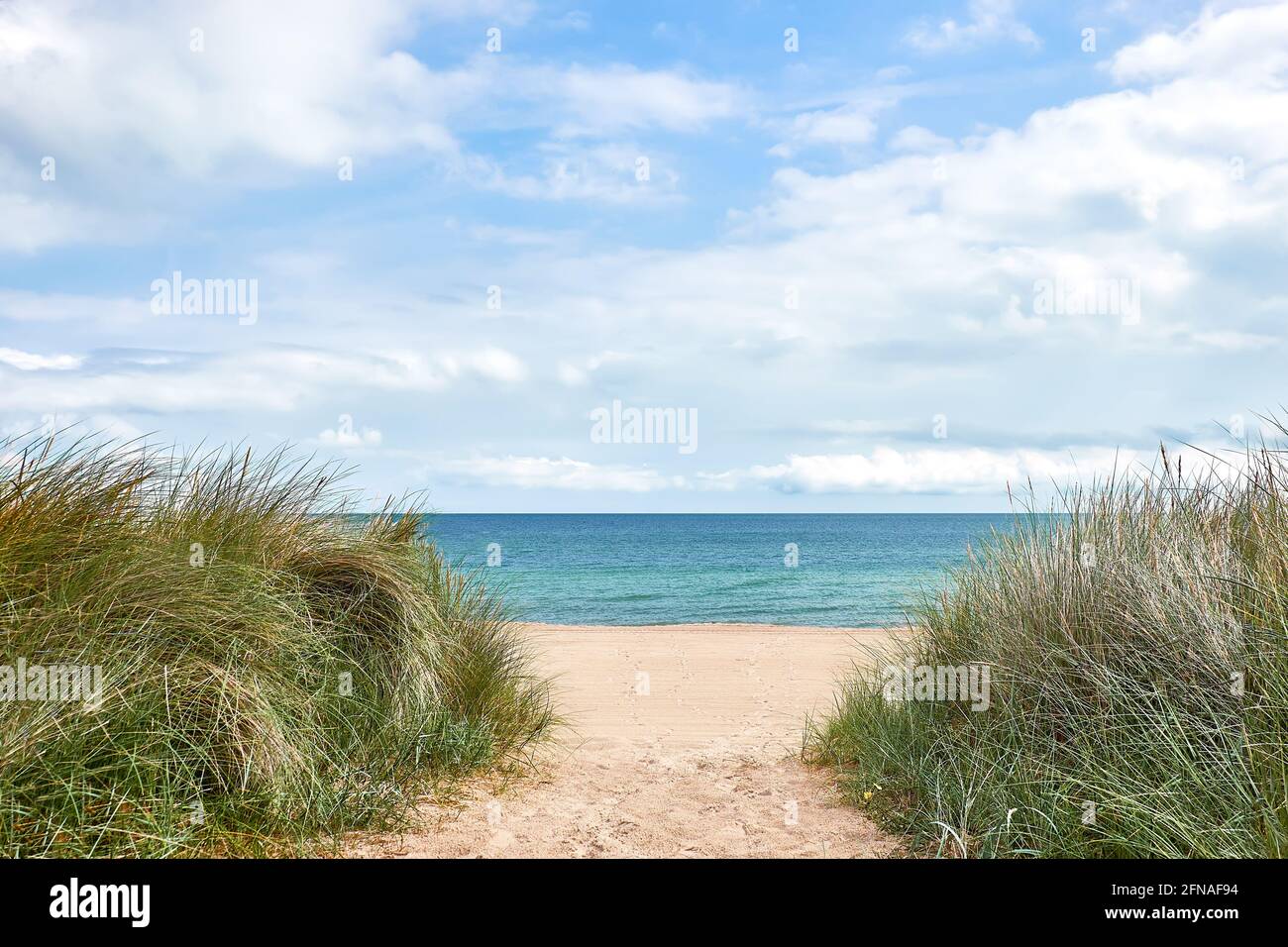 Entrance to the beach in Rugen island, Northern Germany. Romantic ...