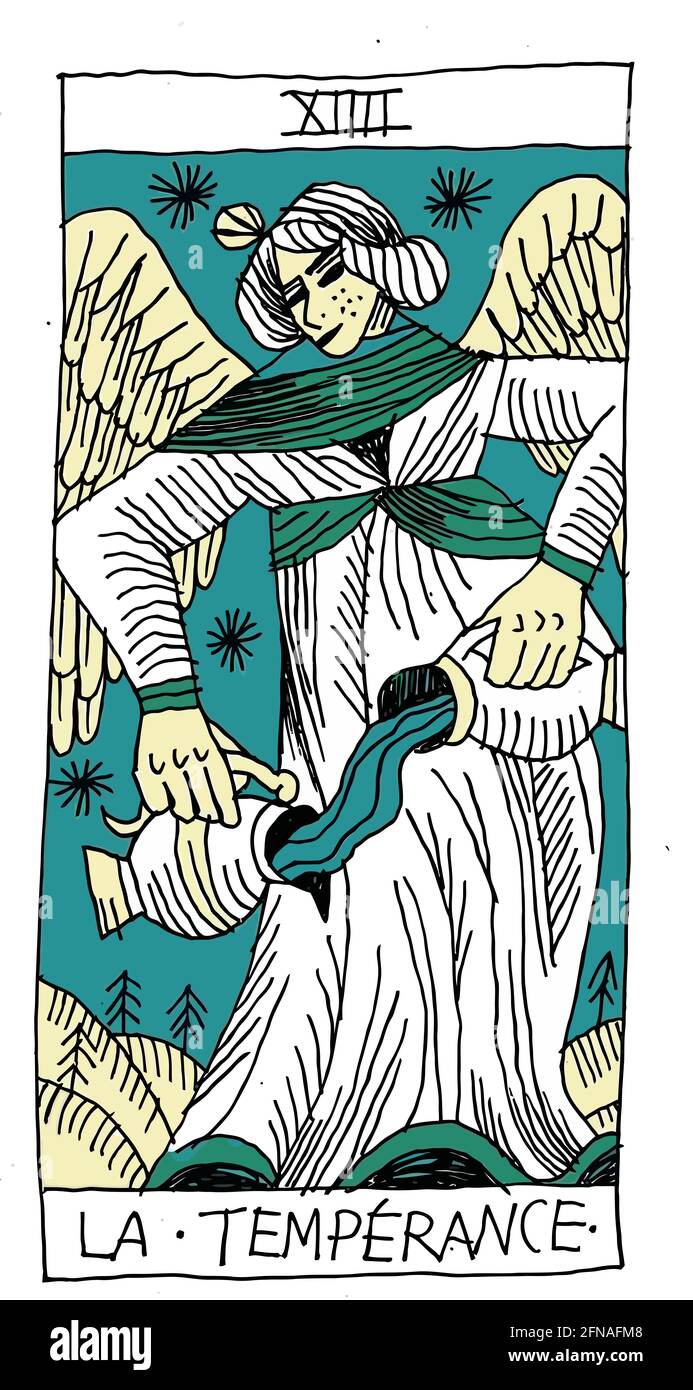 tarot fortune telling card illustration Stock Photo - Alamy