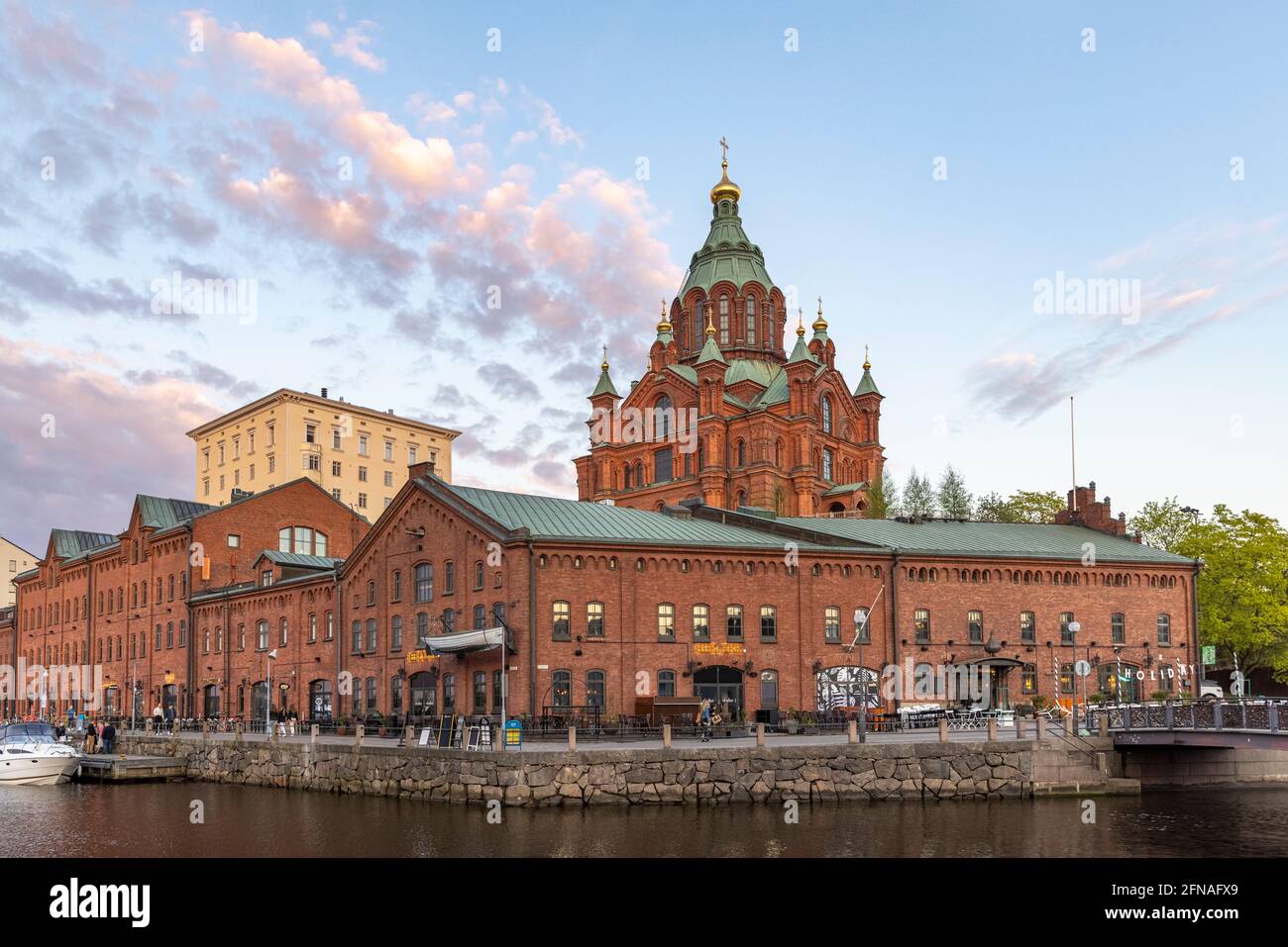 Finnish capital city, Helsinki, is located near the Baltic Sea. Bays of ...