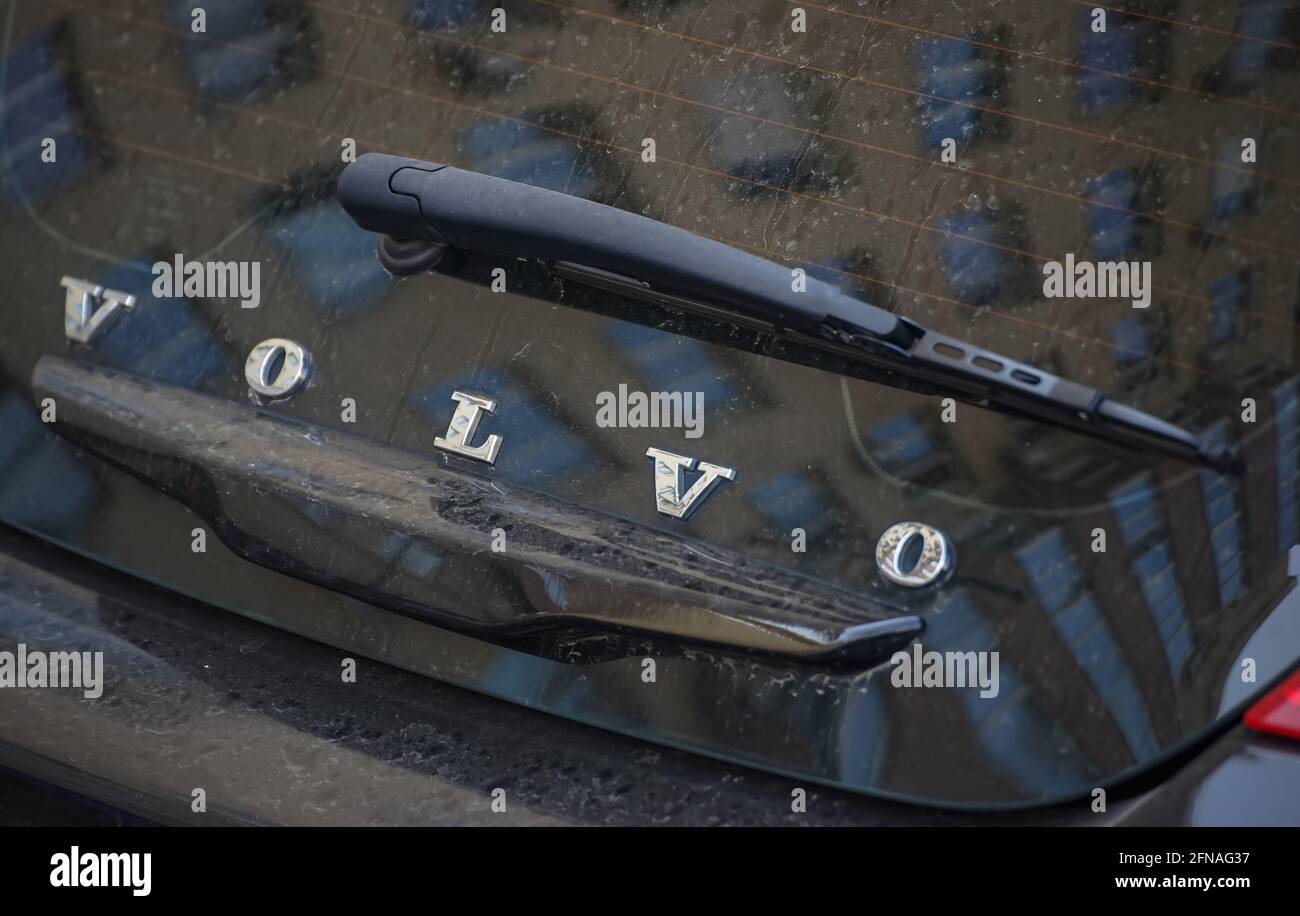 Bucharest, Romania - April 01, 2021: The rear window of a Volvo C30 ...