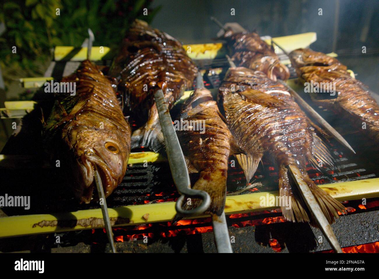 Fish BBQ in Maldives Stock Photo - Alamy