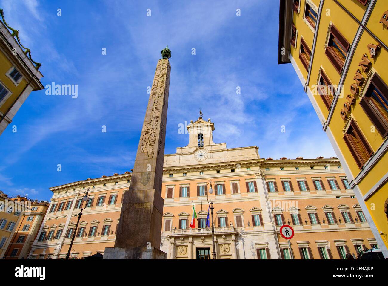Obelisk of Montecitorio, an ancient Egyptian obelisk of Psamtik II from ...