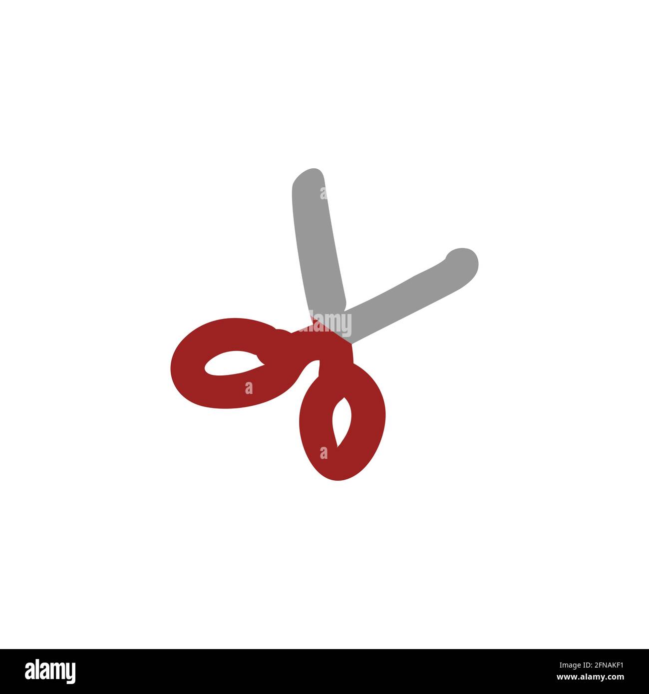 Cute Simple Pair of Scissors Cartoon Vector Illustration. Hand Drawn ...