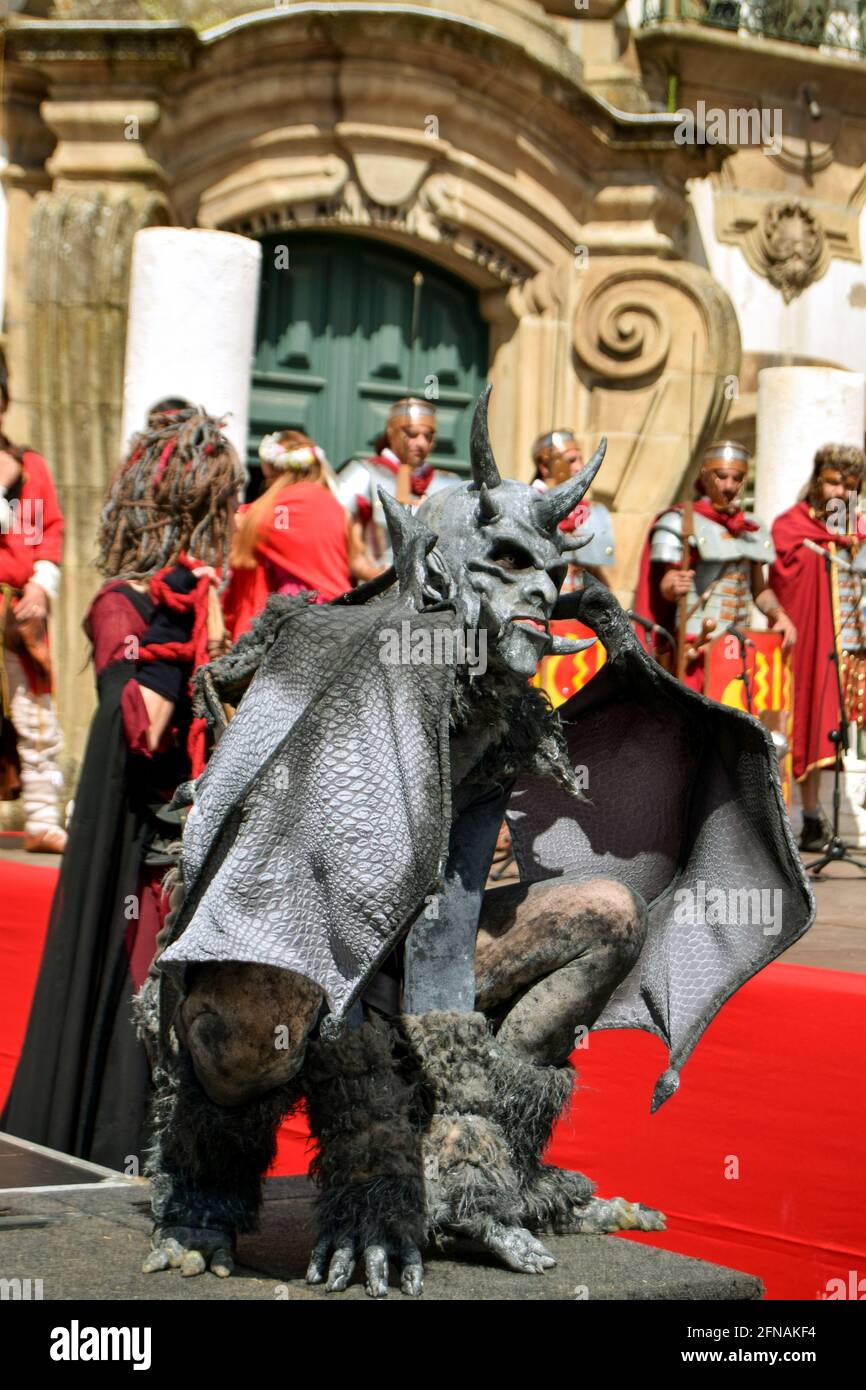 Person inside Gargula costume posing on Roman event, mystical figures ...