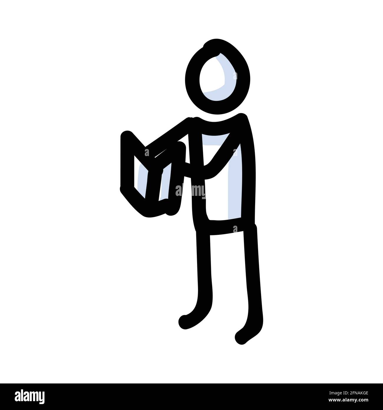 Cartoon vector doodle stickman holding hi-res stock photography and ...