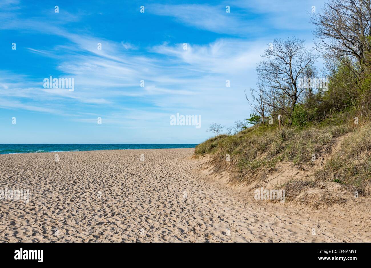 Beachfront along Lake Michigan in Indiana Dunes State Park Stock Photo ...