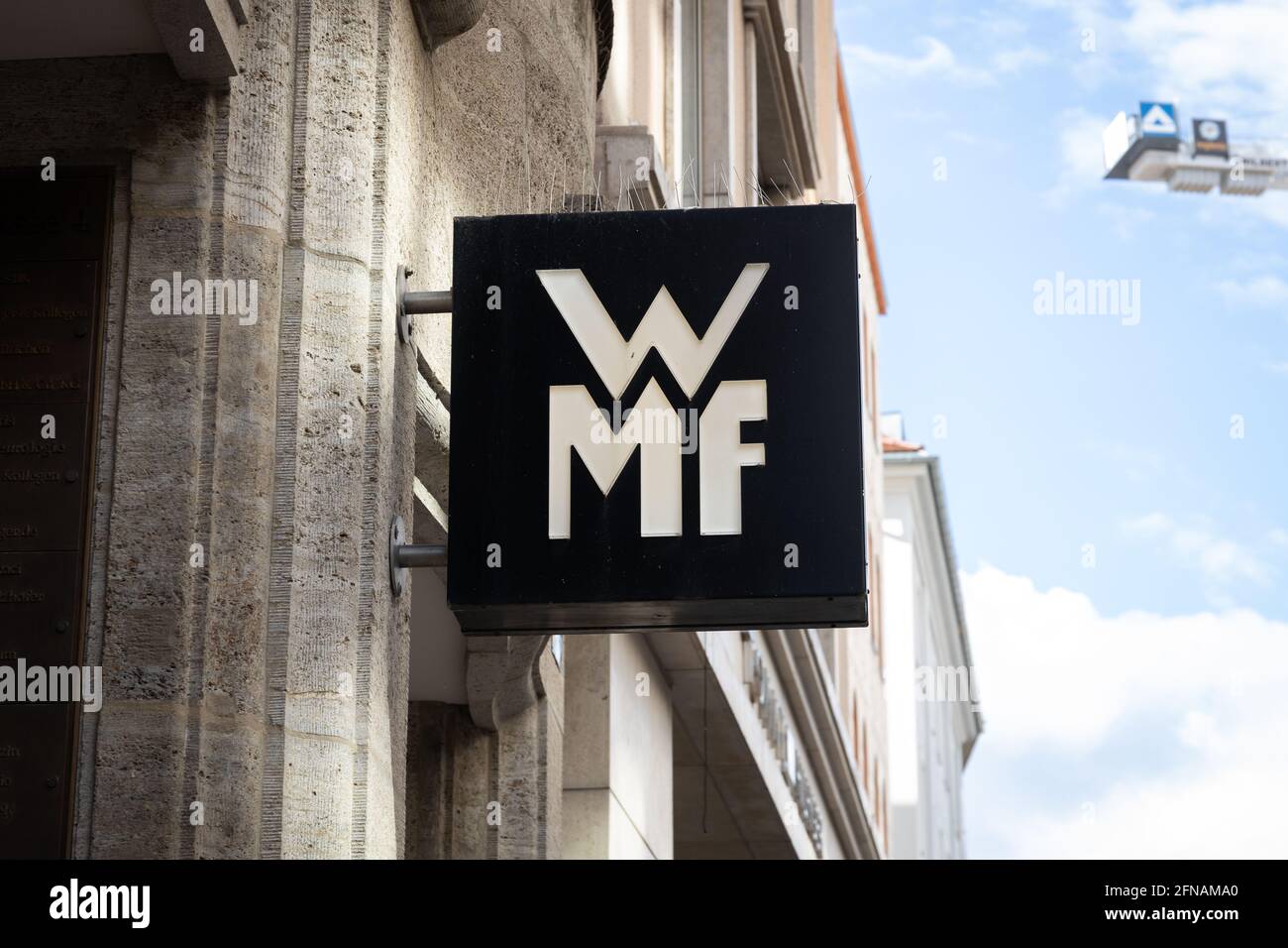 WMF store sign in Munich town center Stock Photo - Alamy