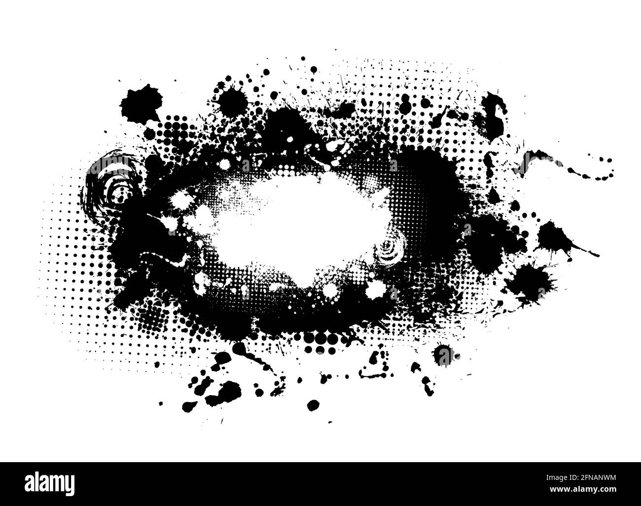 Frame of blots. Grunge Design Element. Brush Strokes. Vector ...
