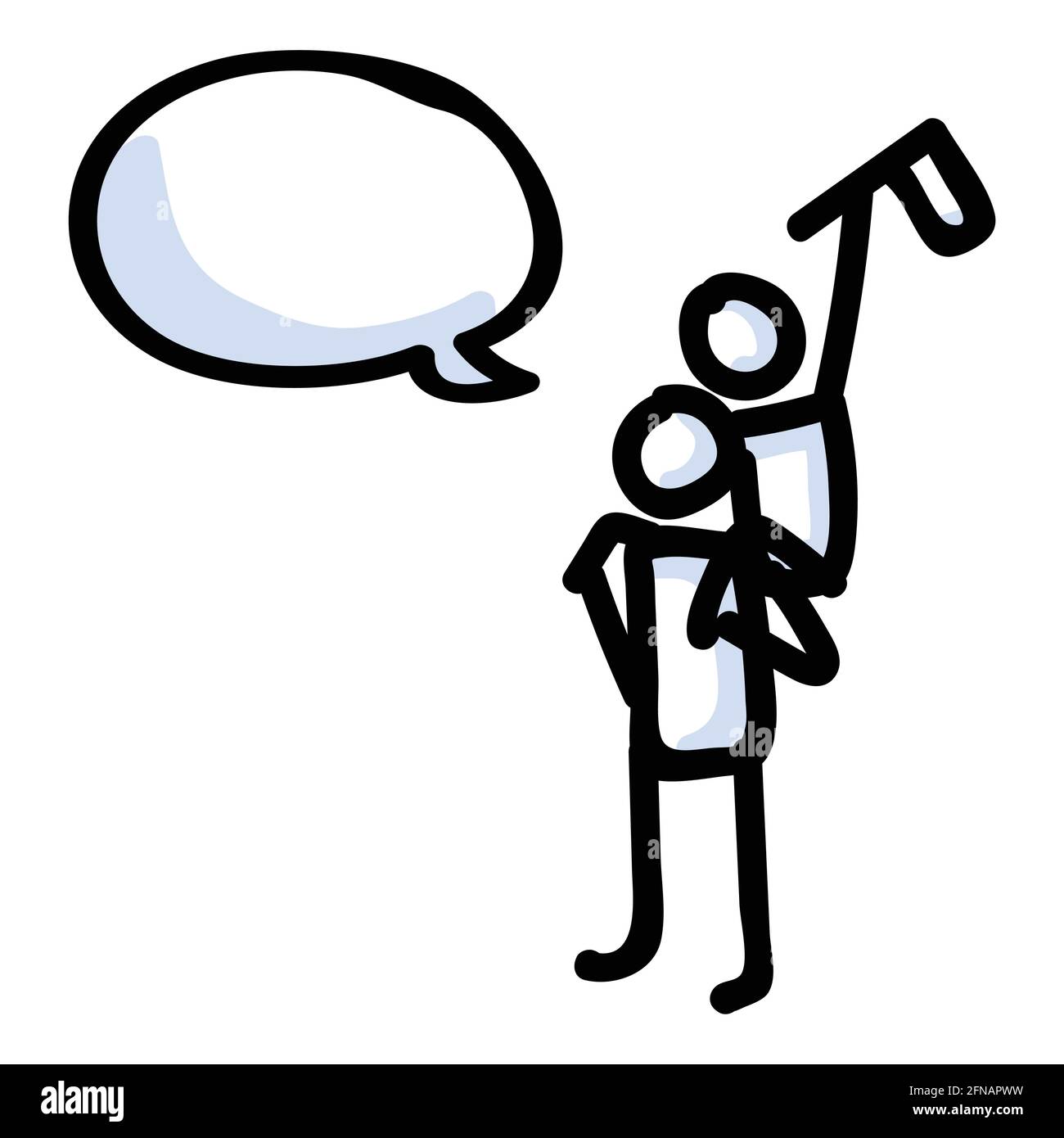 Piggyback ride vector illustration. Hand drawn communication of flag ...