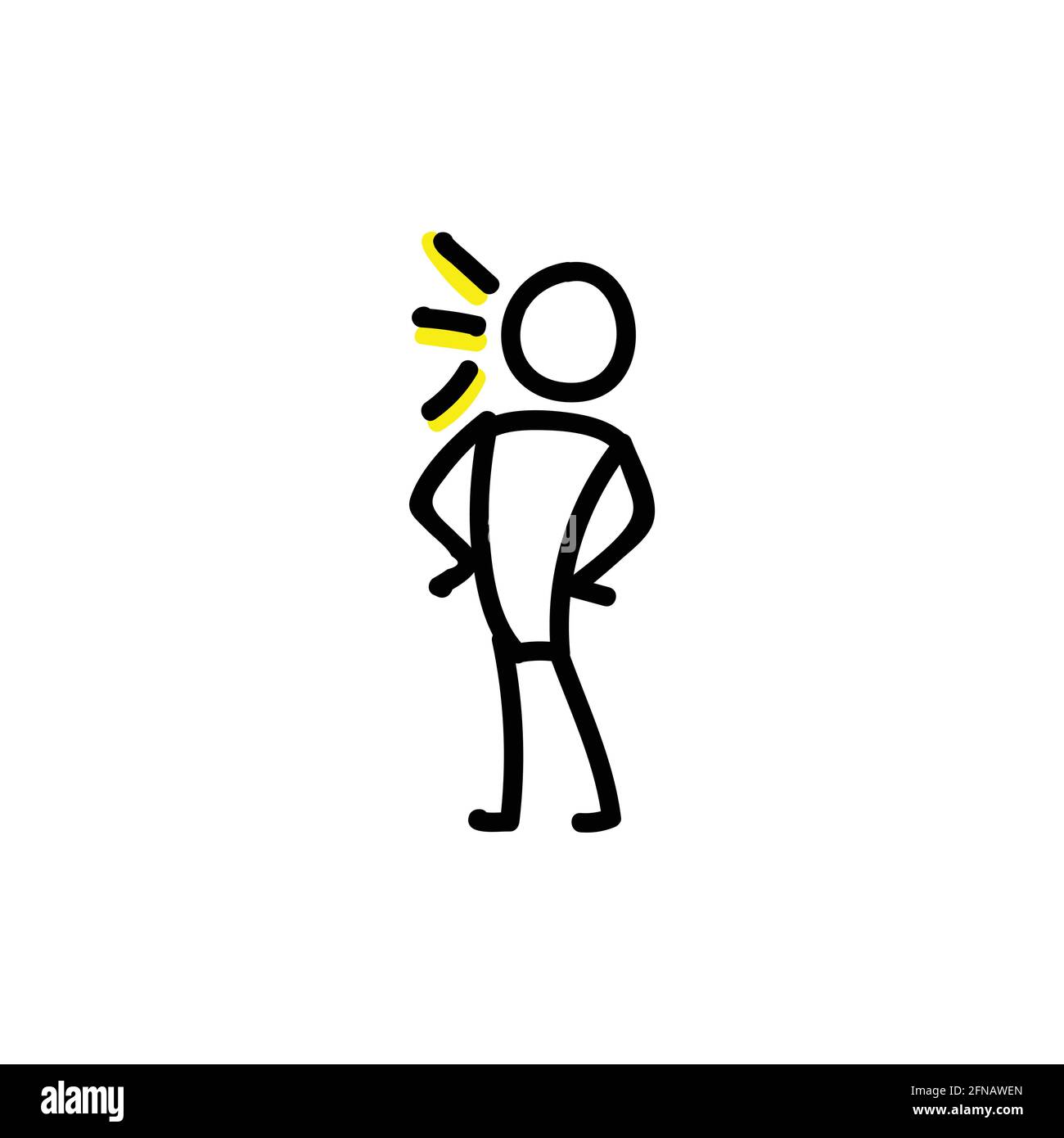 Self confidence stickman vector illustration. Puffed chest stick figure ...