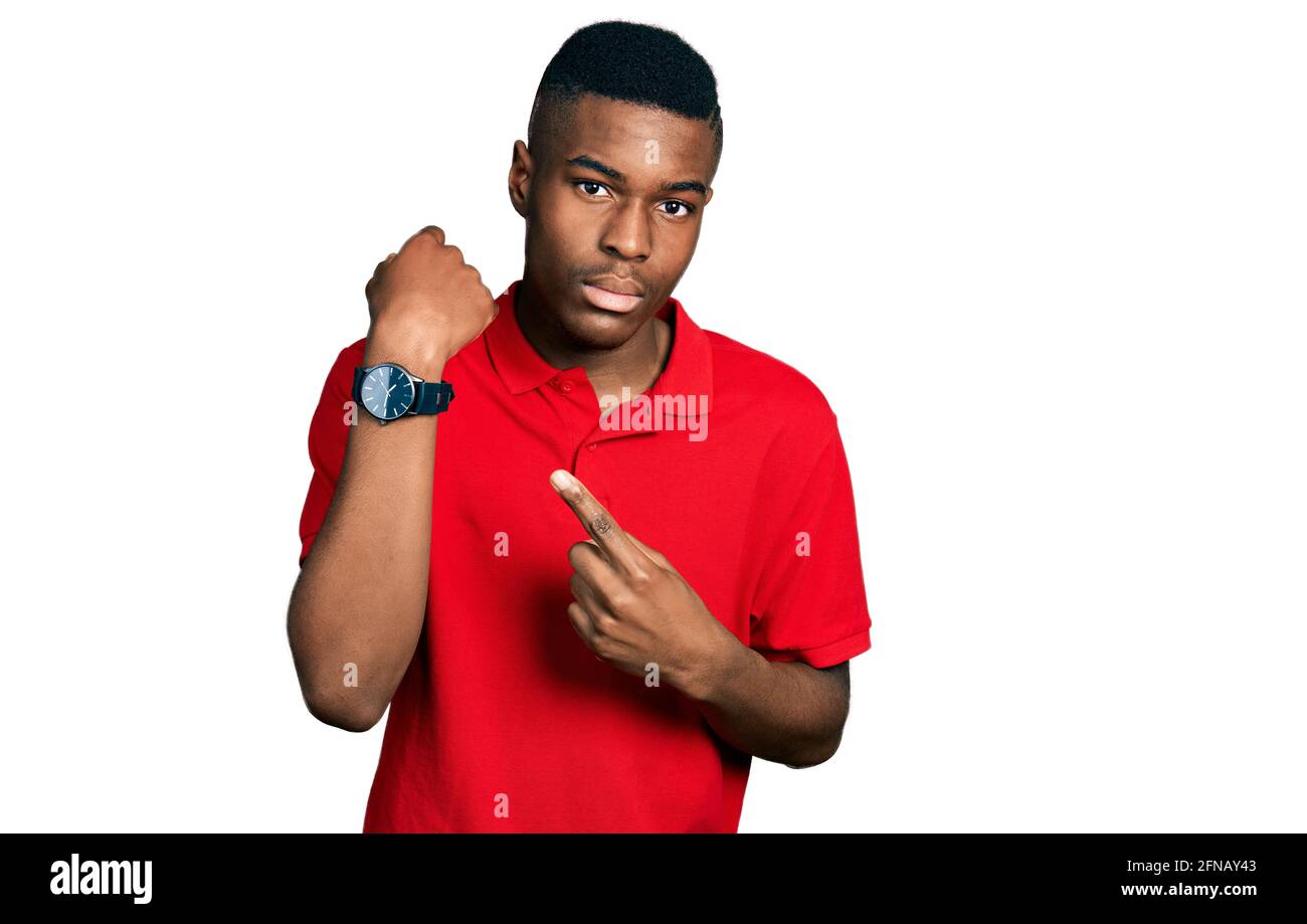 Teen pointing watch impatient hi-res stock photography and images - Alamy