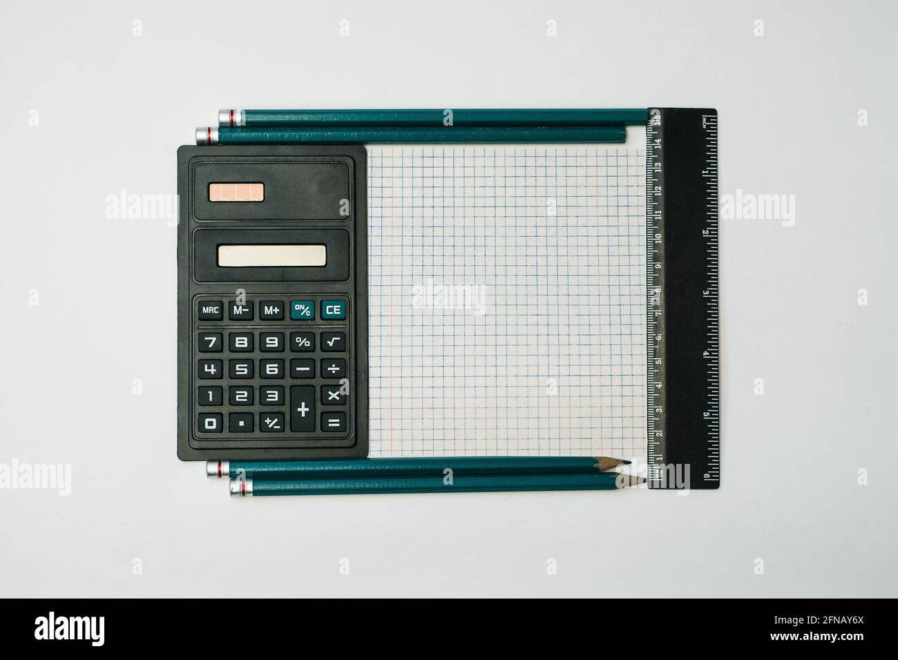 Industrial engineering, accessories set on white background Stock Photo ...