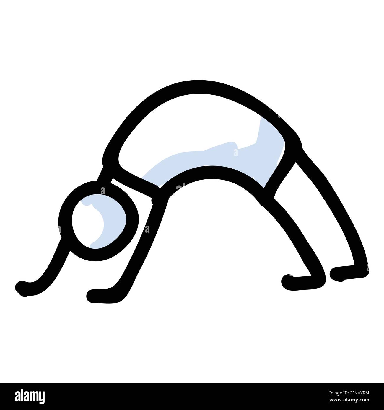 Hand Drawn Stick Figure Downward Dog Yoga Pose. Concept of Stretching ...