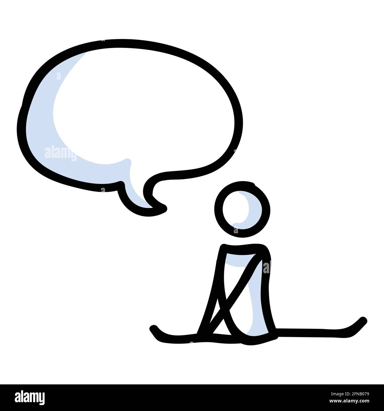 Hand drawn stick figure yoga pose. Concept of stretching exercise for ...