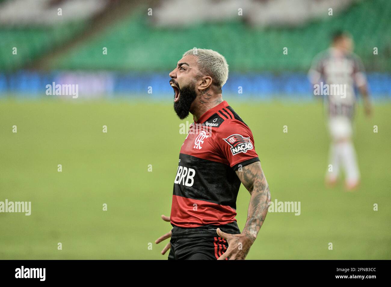 Rio De Janeiro, Brazil. 15th May, 2021. Gabriel Barbosa, Gabi, scored a penalty goal during ...