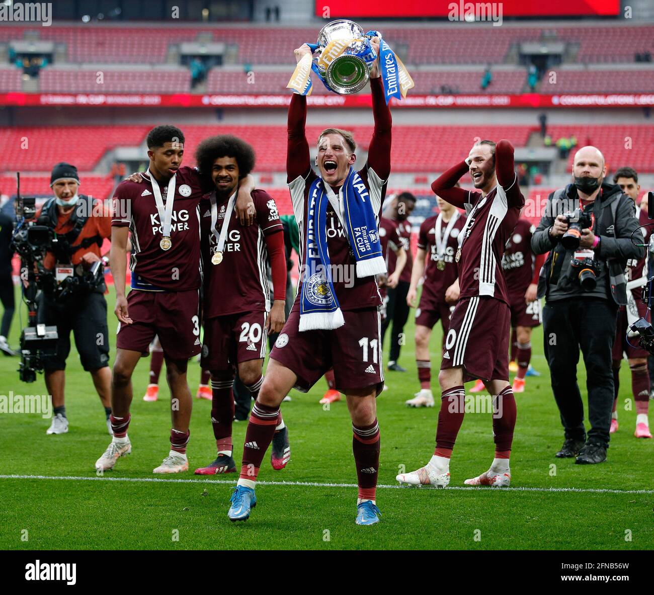 London, Britain. 15th May, 2021. Leicester City's Marc Albrighton ...