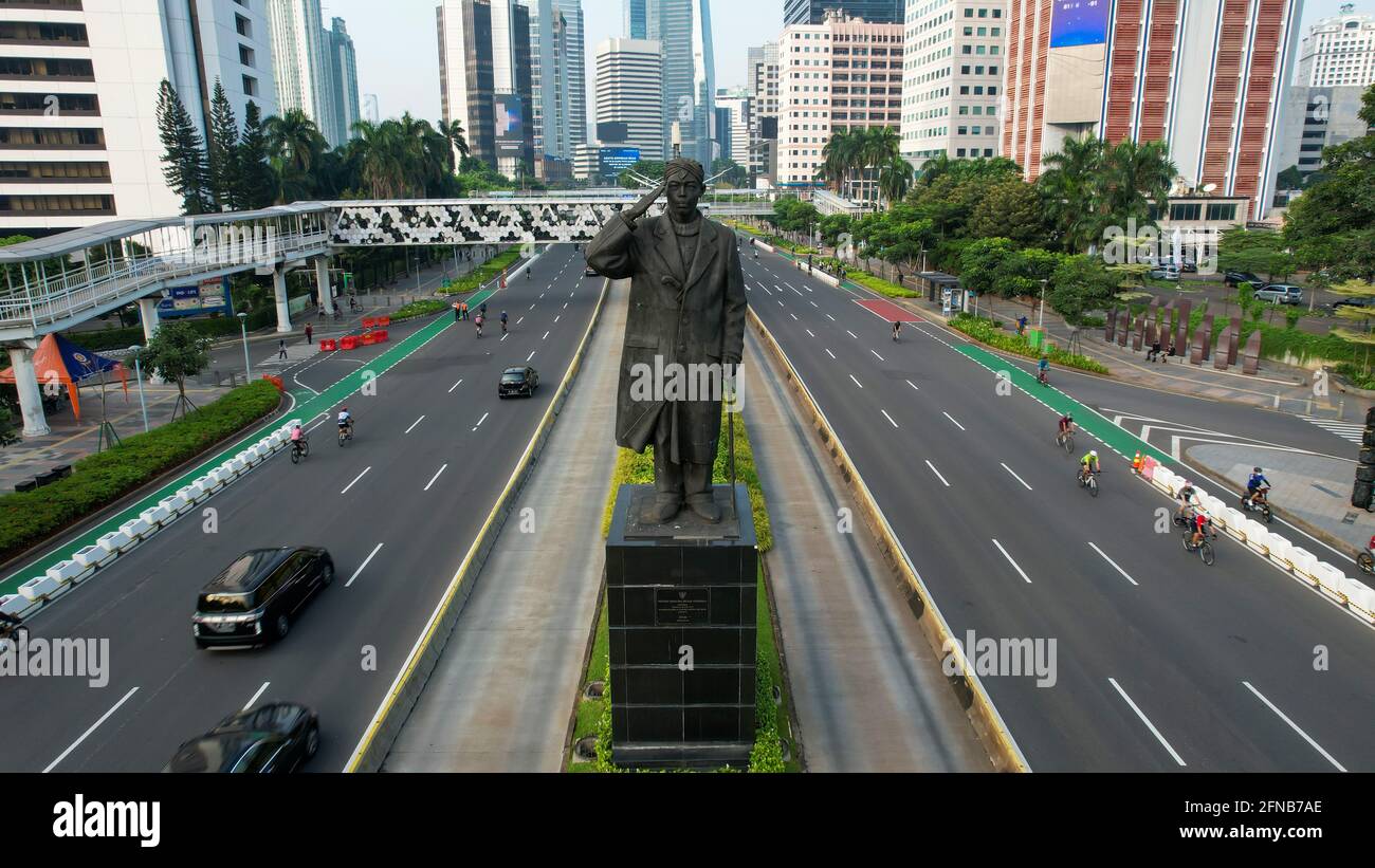 Aerial View of The statue of General Sudirman (Patung Jenderal Sudirman ...